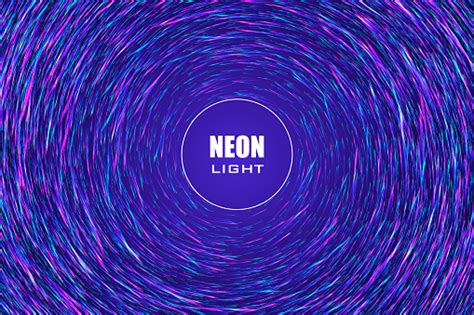 원형 네온 기하학적 패턴입니다 공간 소용돌이 친다 원 롤 험난 한 다채로운 라인을 형성 한다 추상적인 소용돌이 트레일 기하에 대한 스톡 벡터 아트 및 기타 이미지 Istock