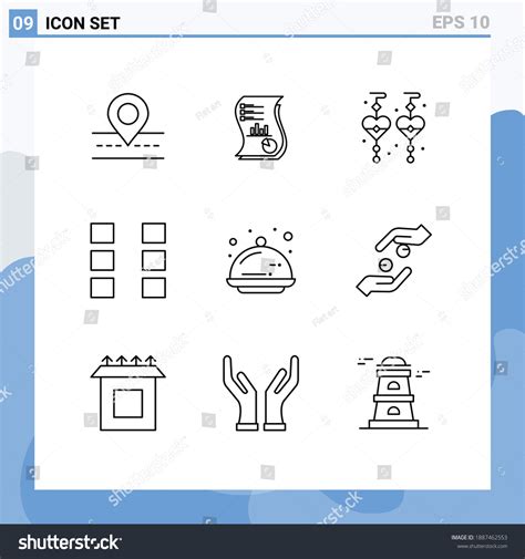 Pack 9 Creative Outlines Wireframe Ui Stock Vector Royalty Free 1887462553 Shutterstock