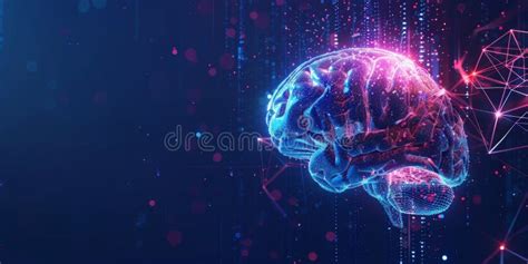 Abstract Digital Visualization Of A Brain Representing Neuroscience And Futuristic Medical