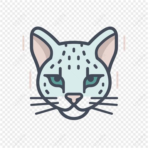 모노톤 Sabertailed 고양이 아이콘 플랫 라인 스타일 일러스트 벡터개요욱스 Png 일러스트 무료 다운로드 Lovepik