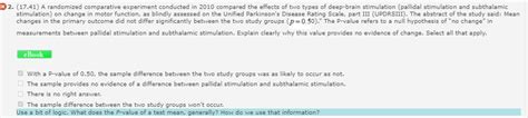 solved 82 17 41 a randomized comparative experiment