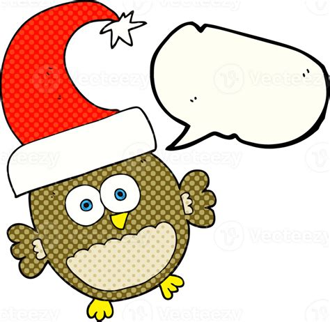 Comic Book Speech Bubble Cartoon Little Christmas Owl 45280064 Png