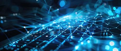Premium Photo Keyboard Of Computer Or Laptop With Polygonal Data Pattern And Tech Lights