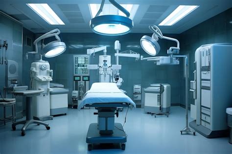 Robotic Surgery Equipment In Operating Room Premium Ai Generated Image