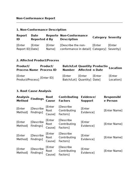 Non Conformance Report Pdf