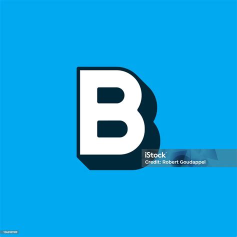 벡터 로고 편지 화이트 블루 롱섀도우 B 개념에 대한 스톡 벡터 아트 및 기타 이미지 개념 개념과 주제 그림자 Istock