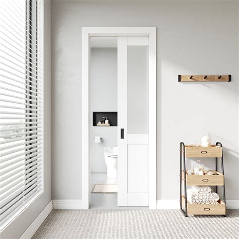 Home Worthy Glass Frosted Manufactured Wood Prefinished Sliding Door