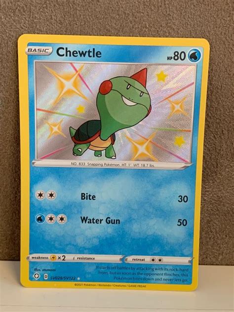 Chewtle Holo Rare Eng Shining Fates Pokemon Sv028sv122 Kaufen Auf