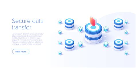 Network Data Security Isometric Vector Illustration Online Server Protection System Concept With