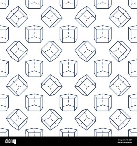 Pentagonal Prism Figure Outline Seamless Pattern Geometry Science