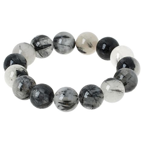 Kalifano Rutilated Quartz Faceted Bead Stretch Bracelet 22261461 Hsn