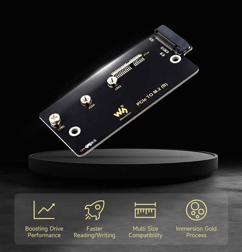 PCIe TO M Adapter B NVMe Protocol M SSD RasPi ComputeModule Waveshare WAVESHARE