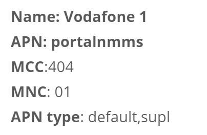 Vodafone APN Settings India