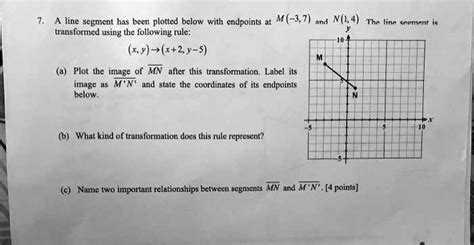 solved line segment has been plotted below with endpoints at m 3 7