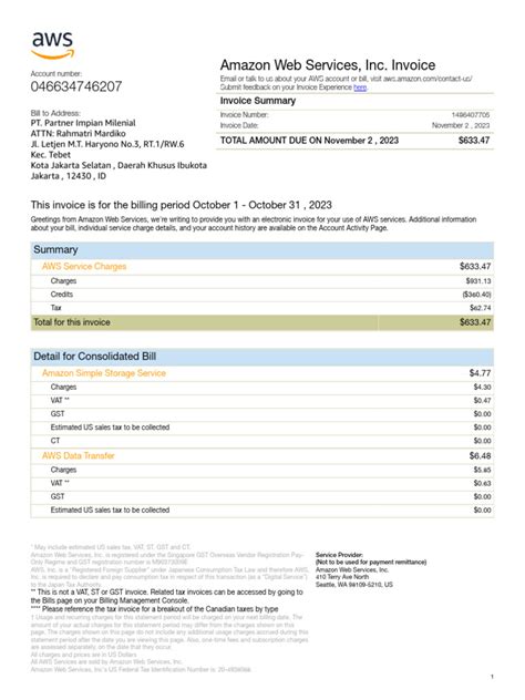 Aws Invoice Nov23 Pdf
