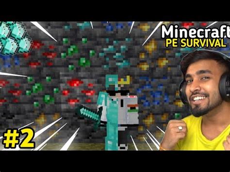 Making Full Diamond Armor MINECRAFT PE Survival Series Ep 2 In Hindi