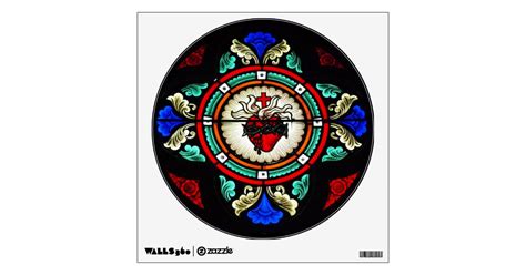 Sacred Heart Stained Glass Wall Decal Zazzle