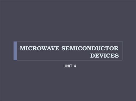 Ppt Microwave Semiconductor Devices