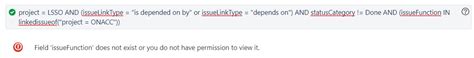 Field Issuesfunction Does Not Exist Or You Do No