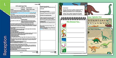 Eyfs Name That Dinosaur Adult Input Plan And Resource Pack
