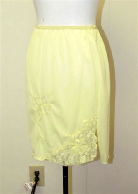 Lovely Yellow Embroidered Half Slip By Beaumondevintage On Etsy
