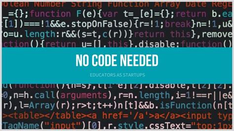 no code needed educators as startups ppt
