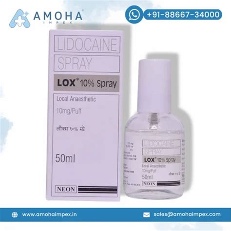 Unisex Lidocaine Lox 10 Spray Packaging Size Vial At Rs 560 Bottle