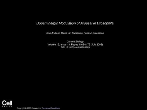 Dopaminergic Modulation Of Arousal In Drosophila Ppt Download