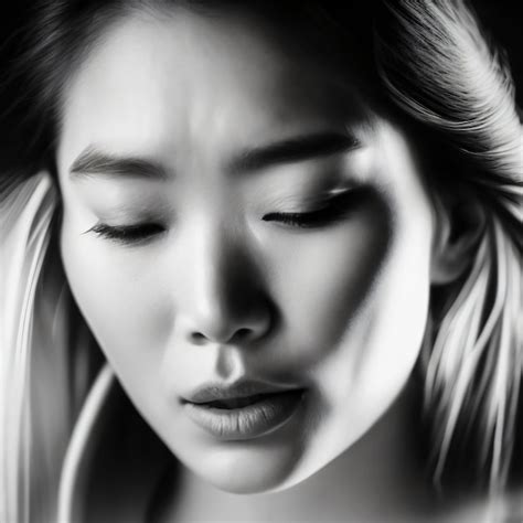 Premium Ai Image A Woman With Her Eyes Closed And Her Eyes Closed