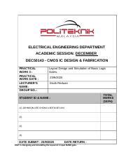 LAB 3 Docx ELECTRICAL ENGINEERING DEPARTMENT ACADEMIC SESSION DECEMBER DEC50143 CMOS IC