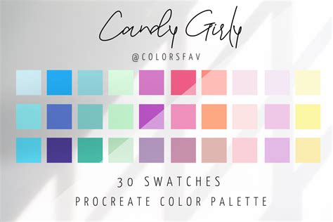 Candy Girly Color Palette Procreate Ipad Afbeelding Door Colorsfav