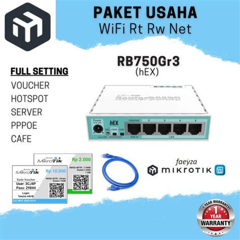MikroTik RB Gr HEX Full Setting Hotspot Voucher PPPoE Server Rt Rw Net Lazada Indonesia