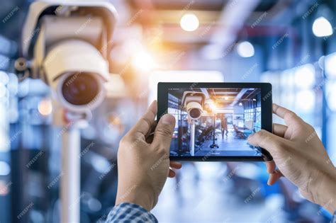 Premium Photo Security Operator Uses Cctv And Facial Recognition For Monitoring Safety