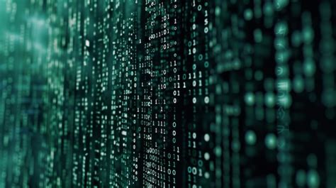 Premium Photo Binary Code Matrix Technology Background