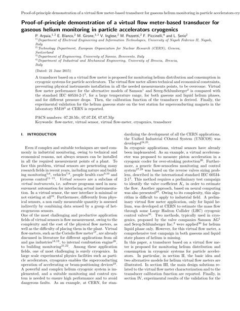 Pdf Proof Of Principle Demonstration Of A Virtual Flow Meter Based Transducer For Gaseous