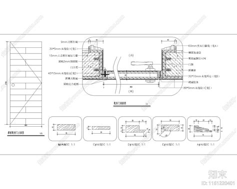 30套室内隐形门暗门节点大样施工图施工图下载 Id1161220401【知末网】