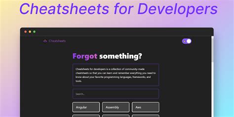Cheatsheets For Developers Collection Of Amazing 50 Community Made