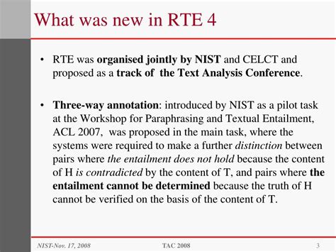 Ppt Overview Of The Fourth Recognising Textual Entailment Challenge