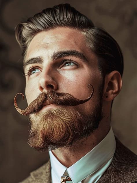 Vintage Elegance With Twirled Mustache A Timeless Style Revival