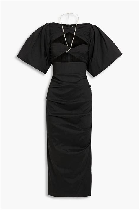 Rachel Gilbert Dahli Embellished Cutout Shantung Midi Dress The Outnet