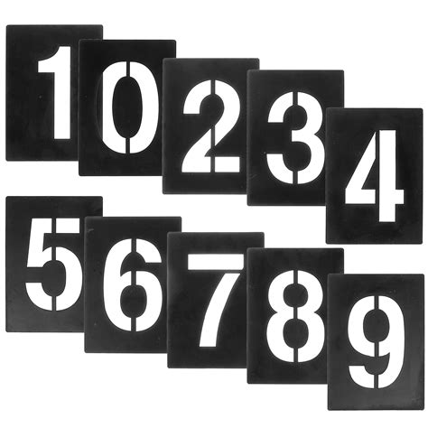 Gong 1 Set Number Stencil 0 9 Address Number Stencil Number Templates