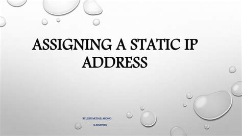 Assigning A Static Ip Address Pptx