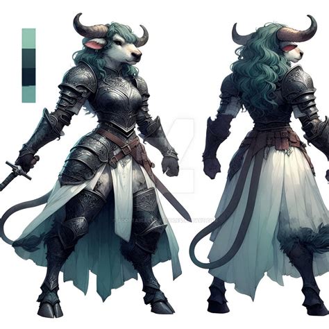 Adoptable Minotauress Gladiator Character Art 8 By Adoptablesaicraft