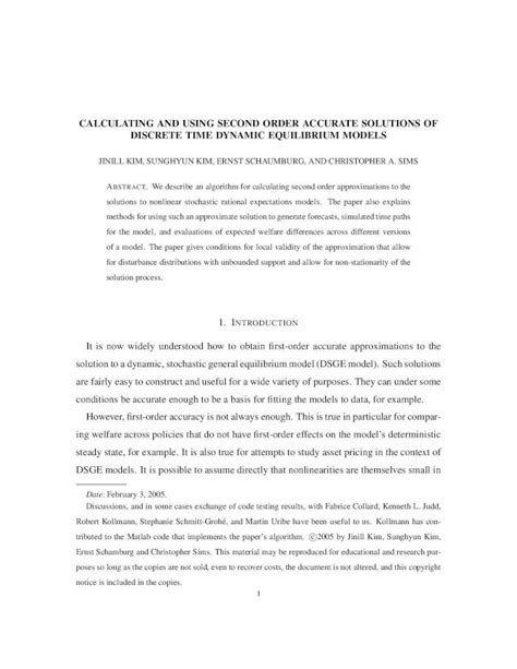 Pdf Calculating And Using Second Order Accurate Yftp Gensys2 Algorithm2