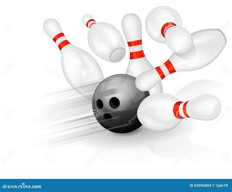 Bowling Ball With Two Pins Cartoon Vector 27471495