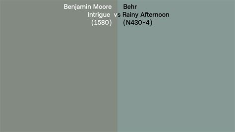 Benjamin Moore Intrigue 1580 Vs Behr Rainy Afternoon N430 4 Side By