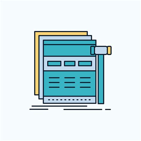 Internet Page Web Webpage Wireframe Flat Icon Green And Yellow Sign And Symbols For Website