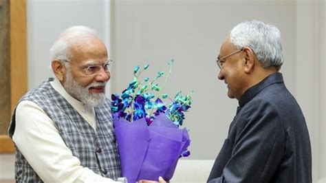 Nitish Kumar Meets Pm Modi Amit Shah Days After Return To Nda Fold
