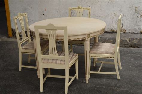 Gustavian Style Dining Table And Four Chairs At 1stdibs