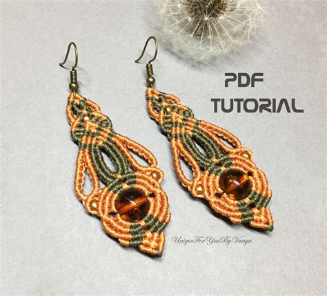 Micro Macrame Tutorial Macrame Earrings Pattern Macrame Etsy UK